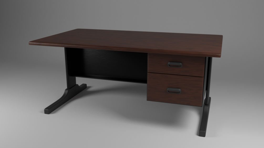 Mesa de oficina, con texturas procedurales, blender 2.79 en adelante