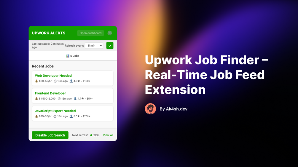 Upwork Job Finder – Real-Time Job Feed Extension