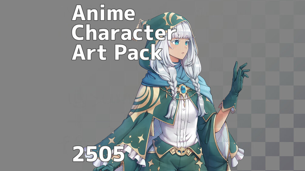 Anime Character Art Pack: 2505 - 6 Expressions | Image: Woman, witch ...