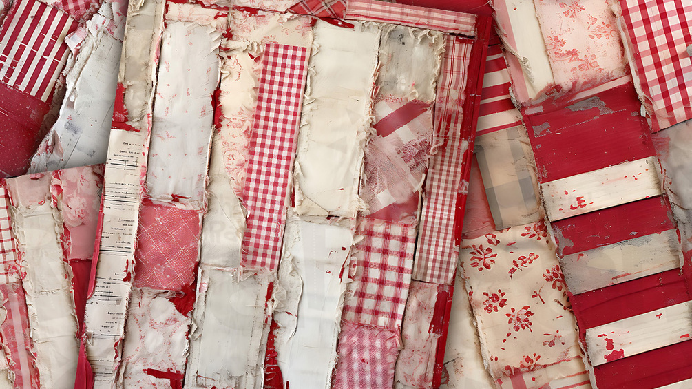 16 pc Red and White Scrap Collage Printable Junk Journal Half Papers ...
