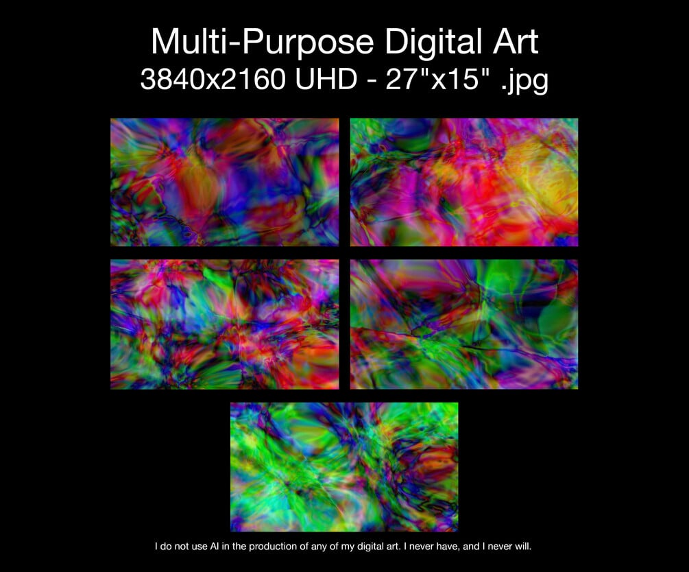 5 Pack Multi Purpose 4K Digital Art #26 - Psychedelic printable art for ...