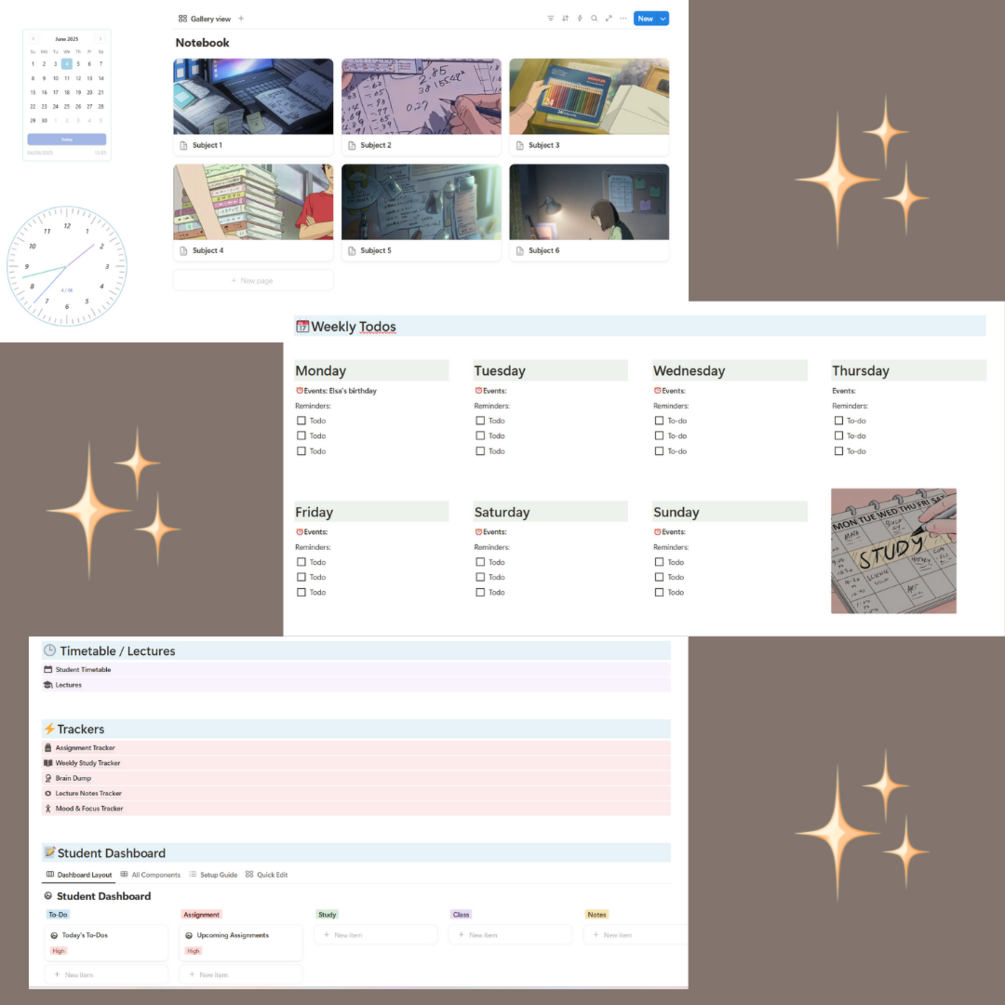 Notion Study Planner | Aesthetic, ADHD, Student Dashboard