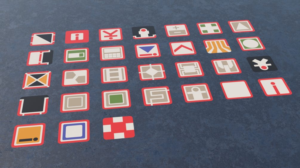 Standard spaceship pictograms decals - Decal Machine ready