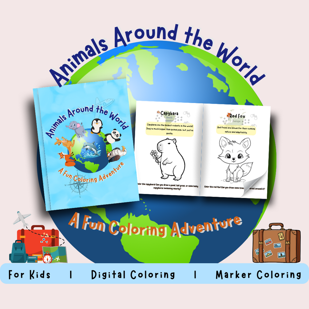 Animals Around the World - A Fun Coloring Adventure