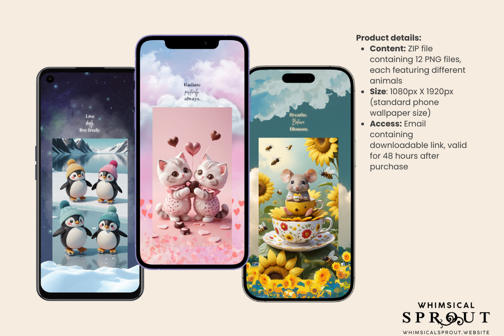 Cute Animal Phone Wallpapers | Digital Download