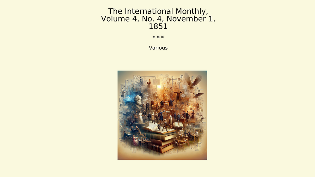 The International Monthly, Volume 4, No. 4, November 1, 1851