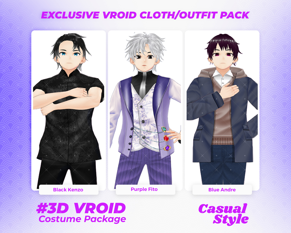VRoid Clothing Pack, Costume, Streamer Kit, Kawaii Clothes, VTuber ...