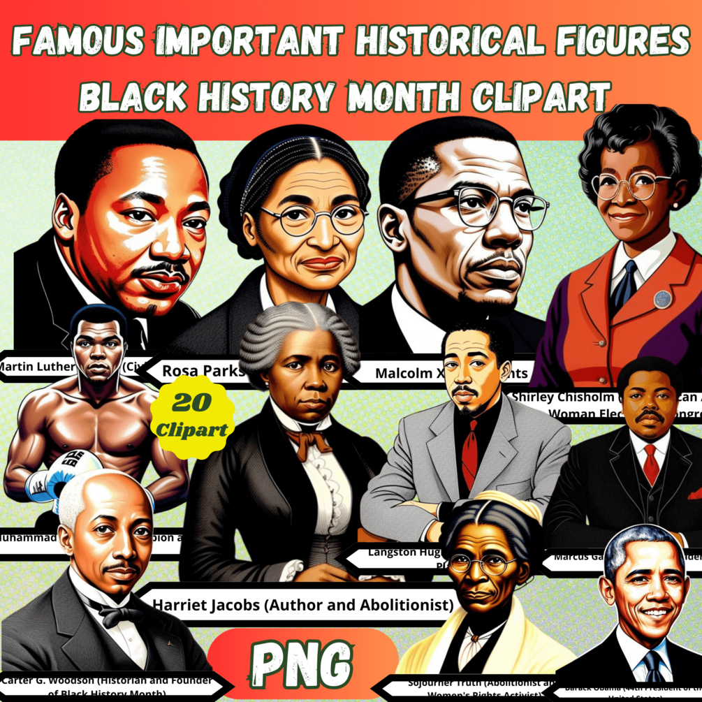 Famous Important Historical Figures Black History Month Clipart
