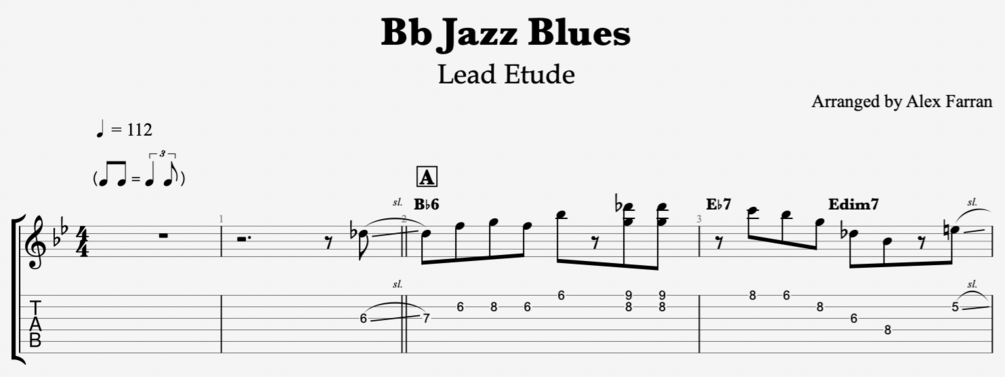 Bb Jazz Blues lead and chord study! (YouTube lesson)
