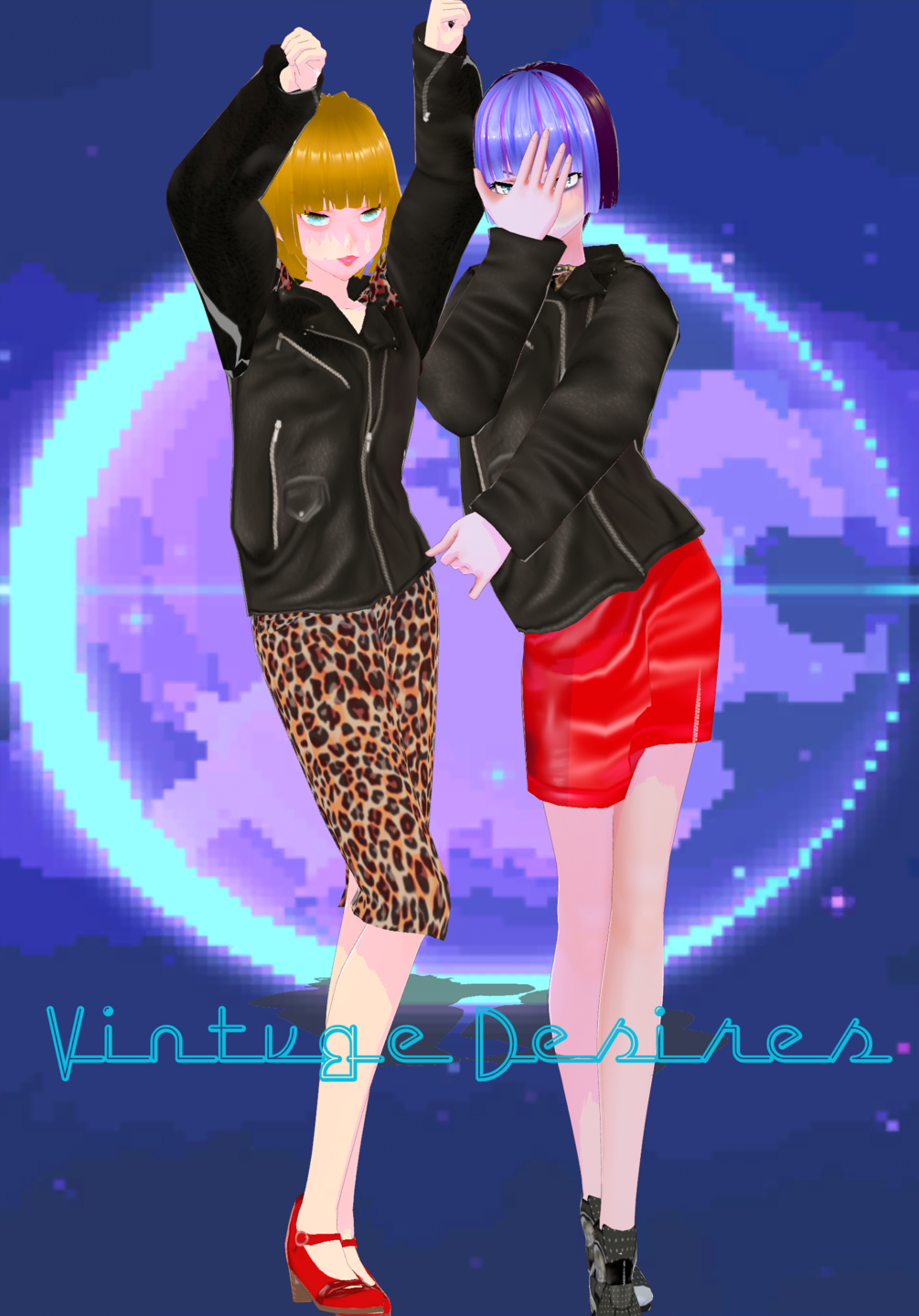 Vroid Bikers Leather Vintage Jacket