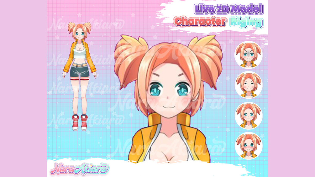 Vtuber Model and Rigging Anime Girl Yellow Jacket Premade, Live2d ready ...