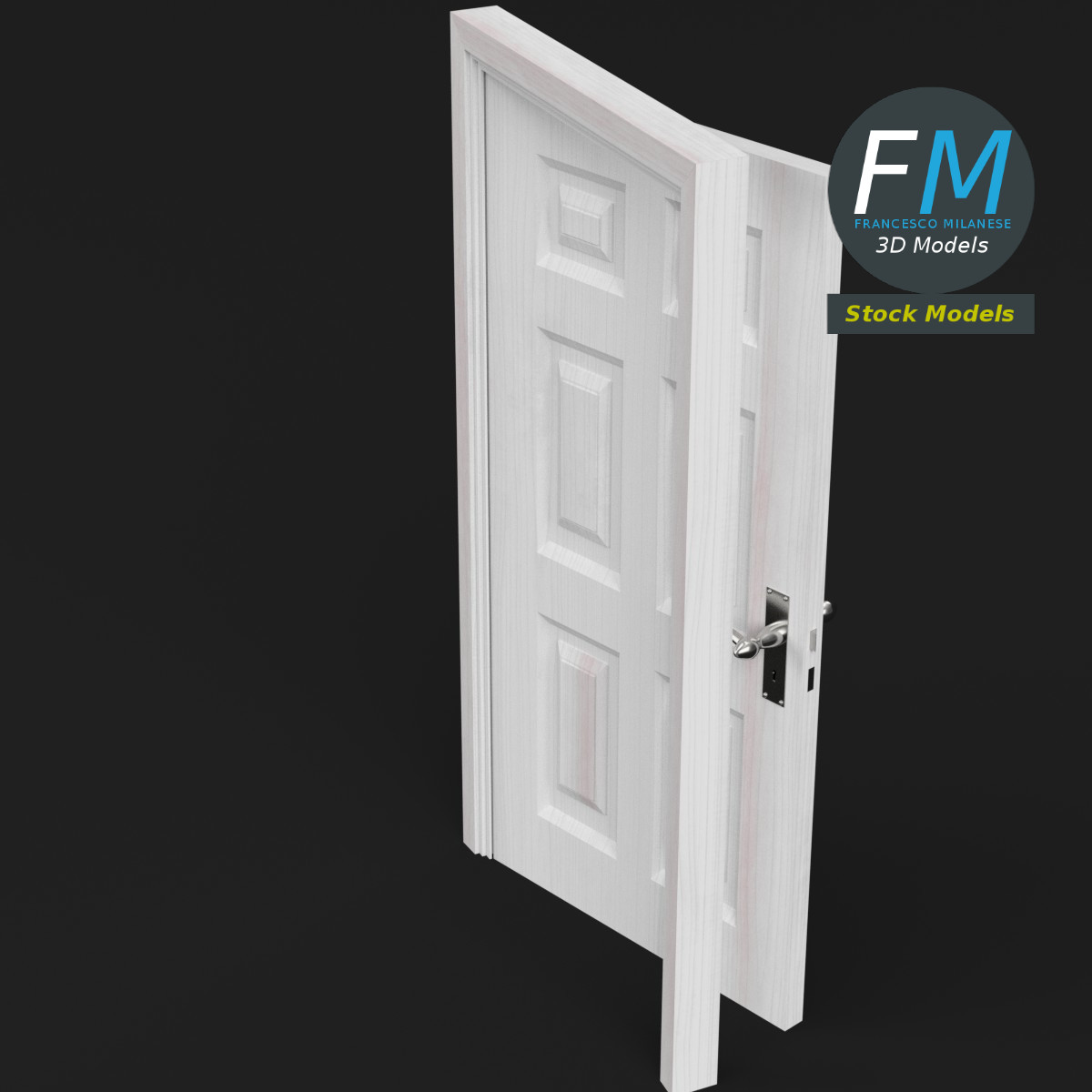 3D MODEL - Six raised panel door
