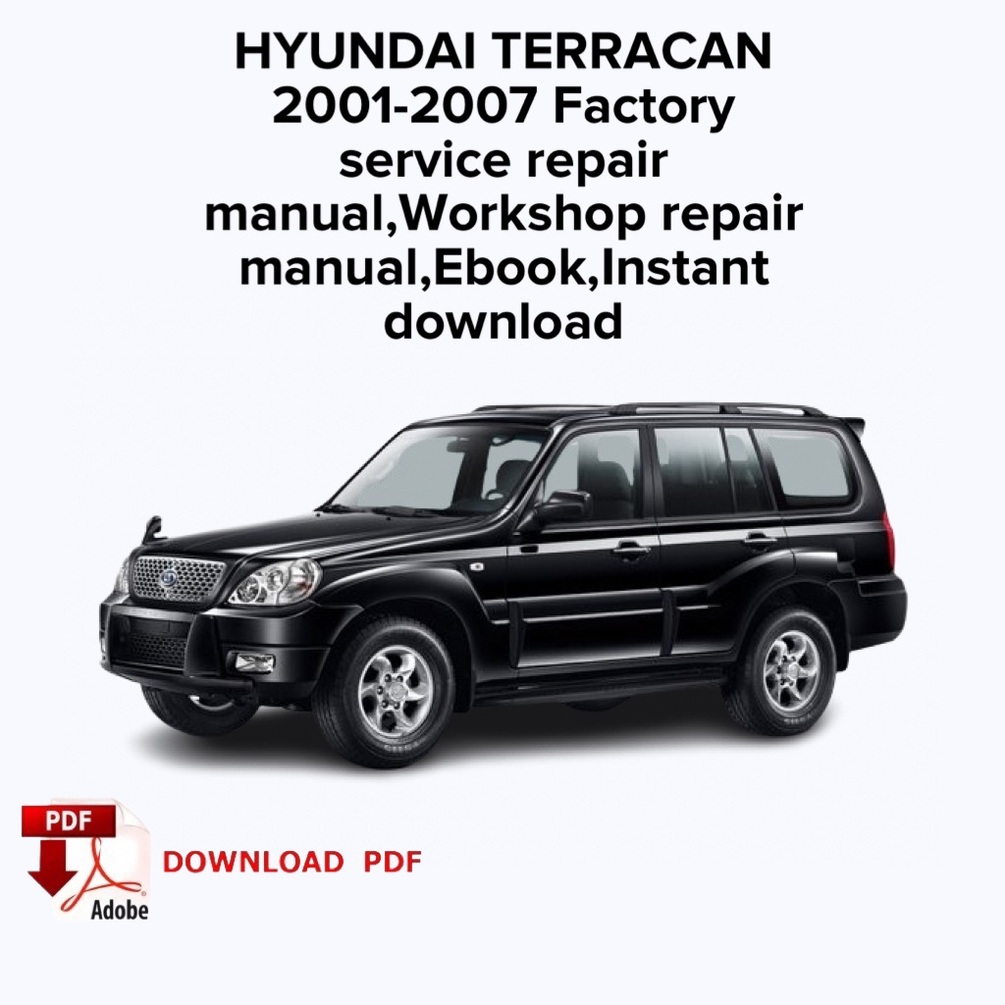 HYUNDAI TERRACAN 2001,2002,2003,2004,2005,2006,2007 Factory service repair manual, Workshop ...