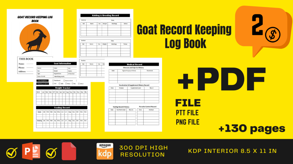 Goat Record Keeping Log Book