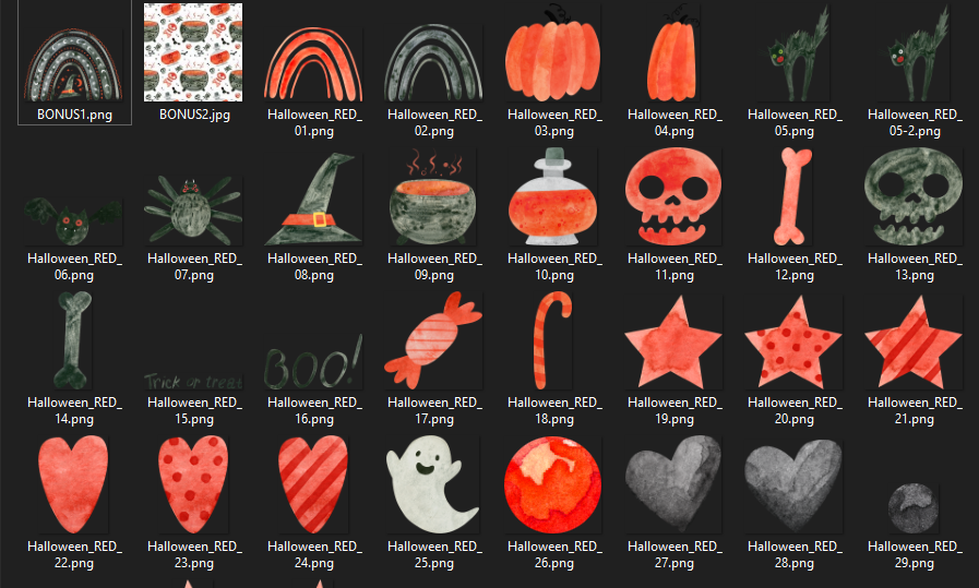 Spook-tacular Designs: Varieties of Hand drawn Painted Halloween ...