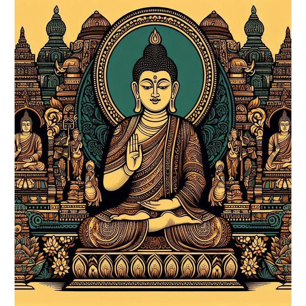 Serenity of Buddha - Intricate Traditional Art" #budha