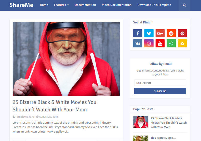 ShareMe Blogger Template