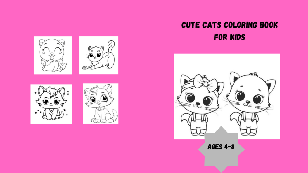 cute cats coloring book for kids