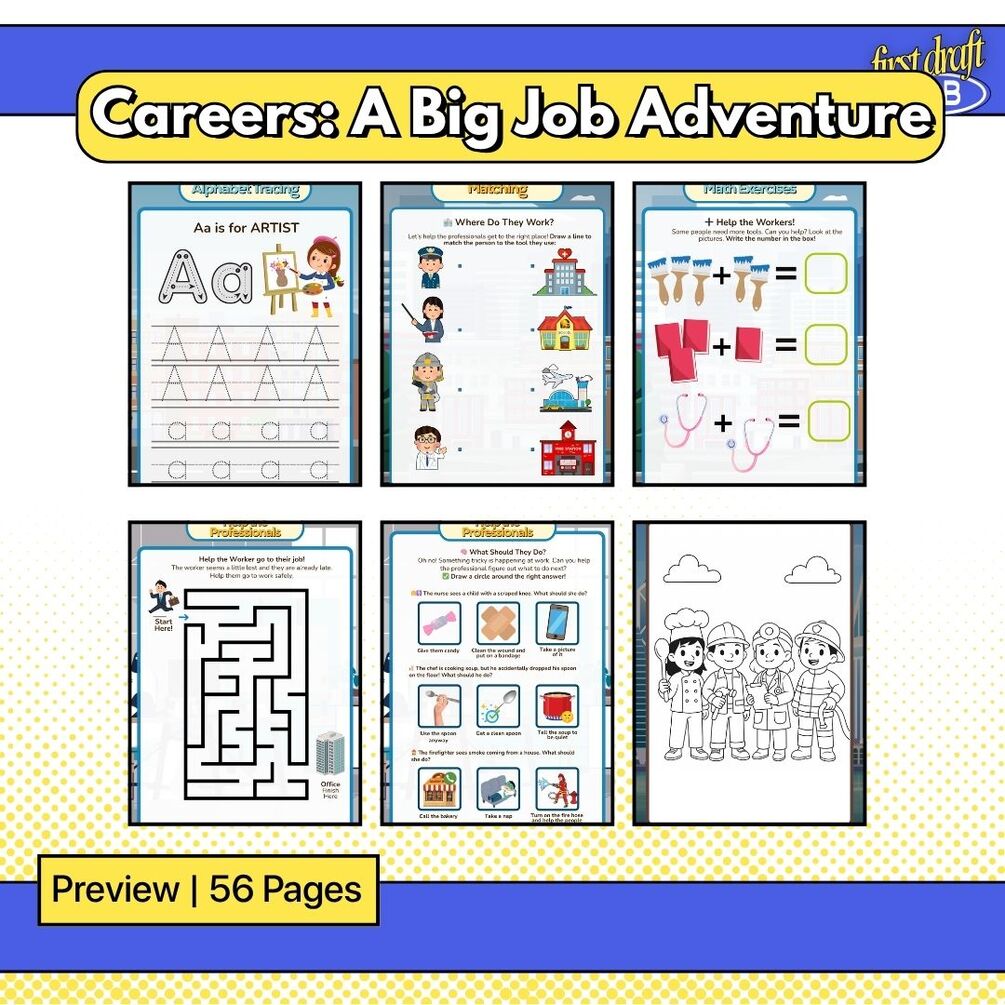 Careers: A Big Job Adventure | Printable Busy Book for Kids