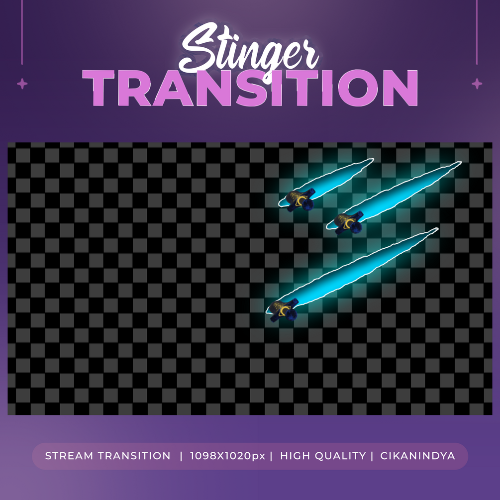 Animated Stinger Transition Celestial Sword | Mystic Blue Slash Effect ...