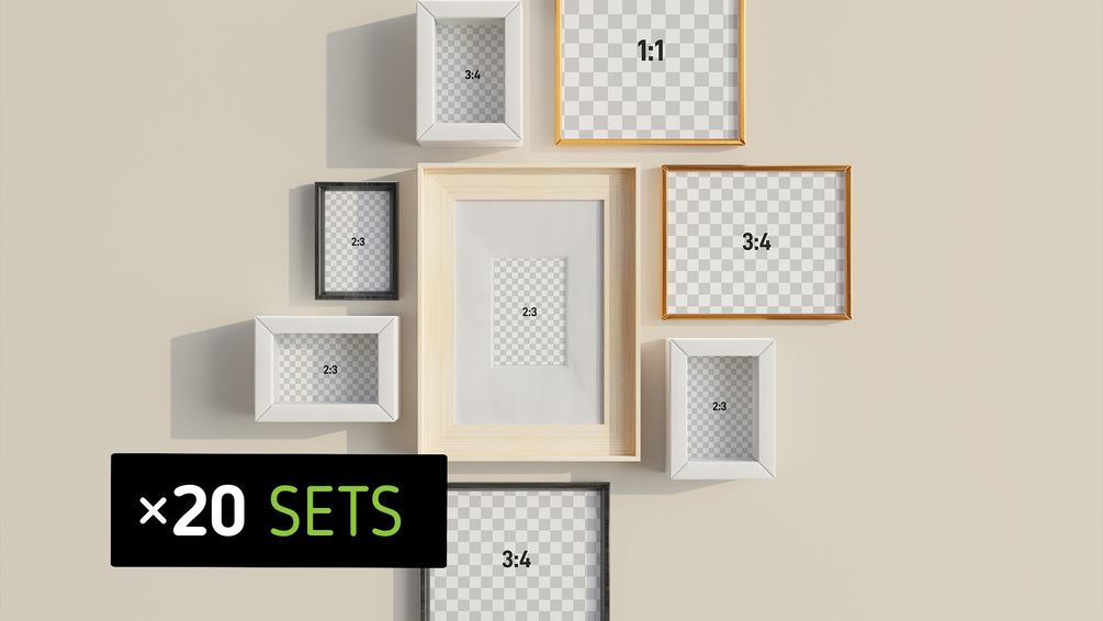 20 Editable Minimalist Frame Assembly Mockups