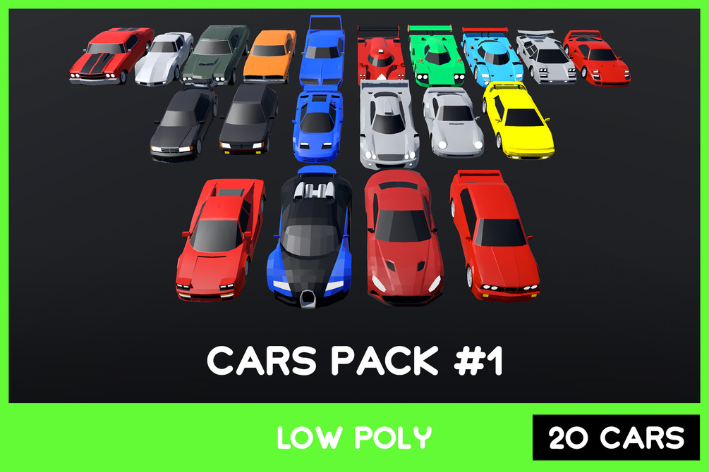 WGX3D - Low Poly Cars Pack #1 for Unity/Godot/Unreal Engine