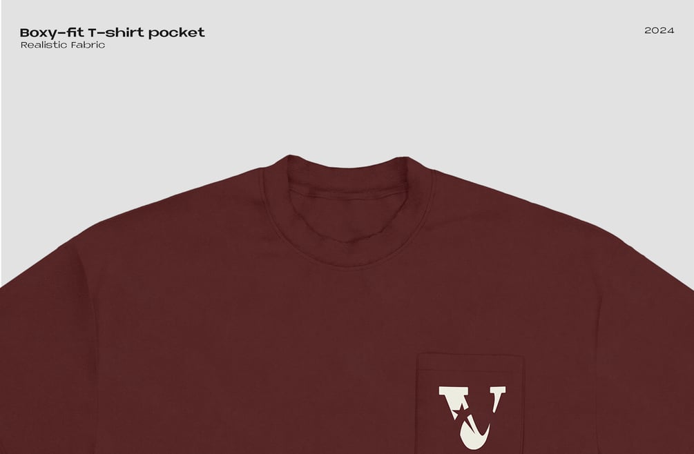 BOXY FIT T-SHIRT POCKET MOCKUP