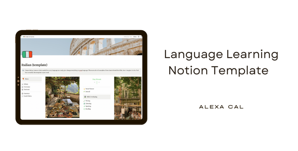 Language Learning Notion Template