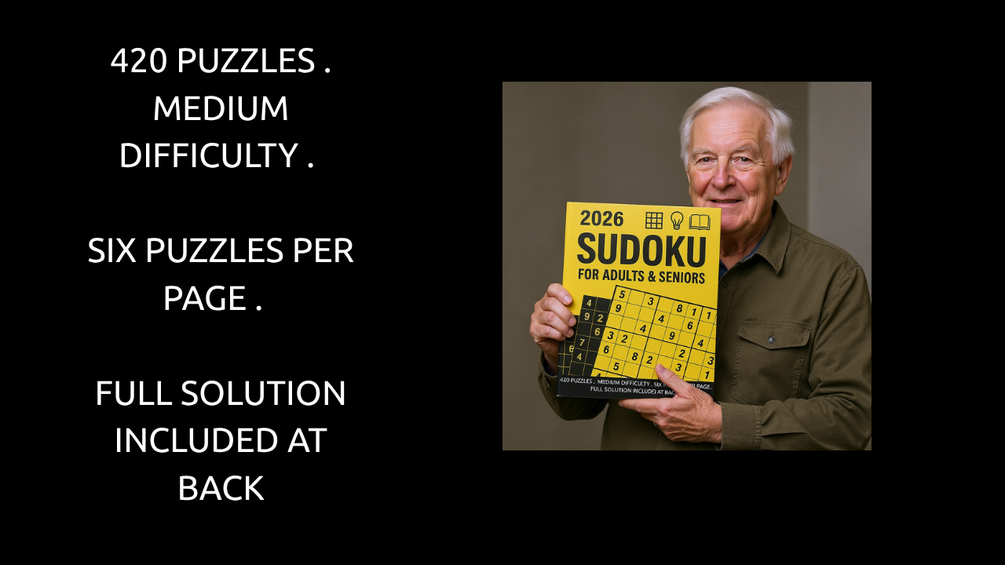 Sudoku for Seniors – 420 Printable Puzzles + Answer Key
