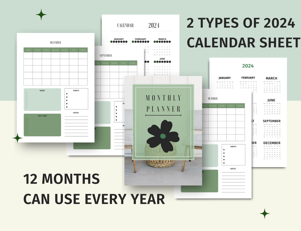 Journal Planner 2024 | Printable & Digital | Timeless Planner Monthly ...