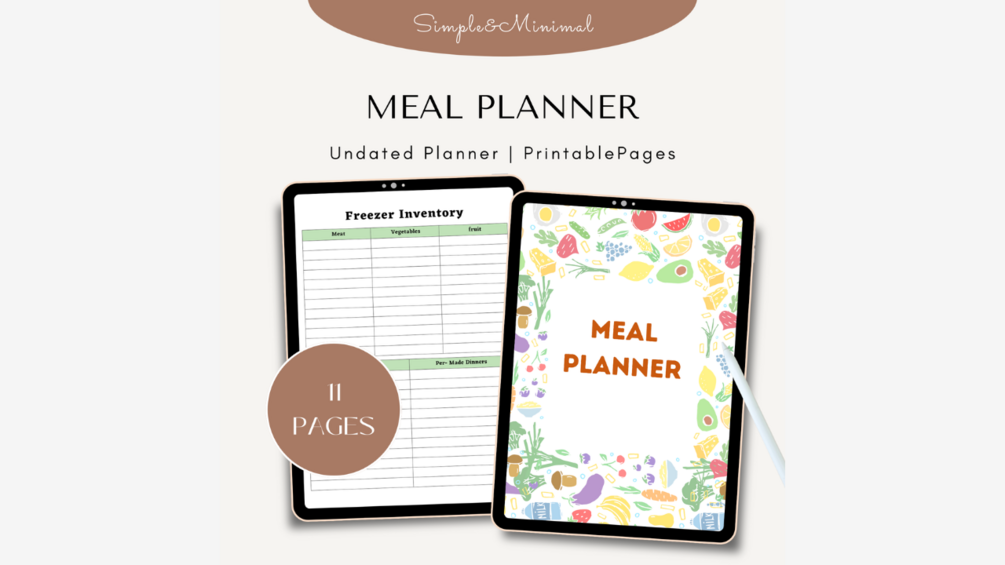 Meal Planner | Printable + Digital PDF for Daily Life, Goals