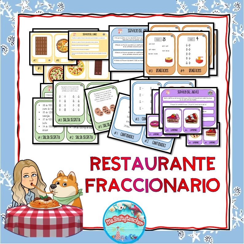 FRACCIONES: PACK RESTAURANTE FRACCIONARIO+ TARJETAS TEORÍA hasta 6º