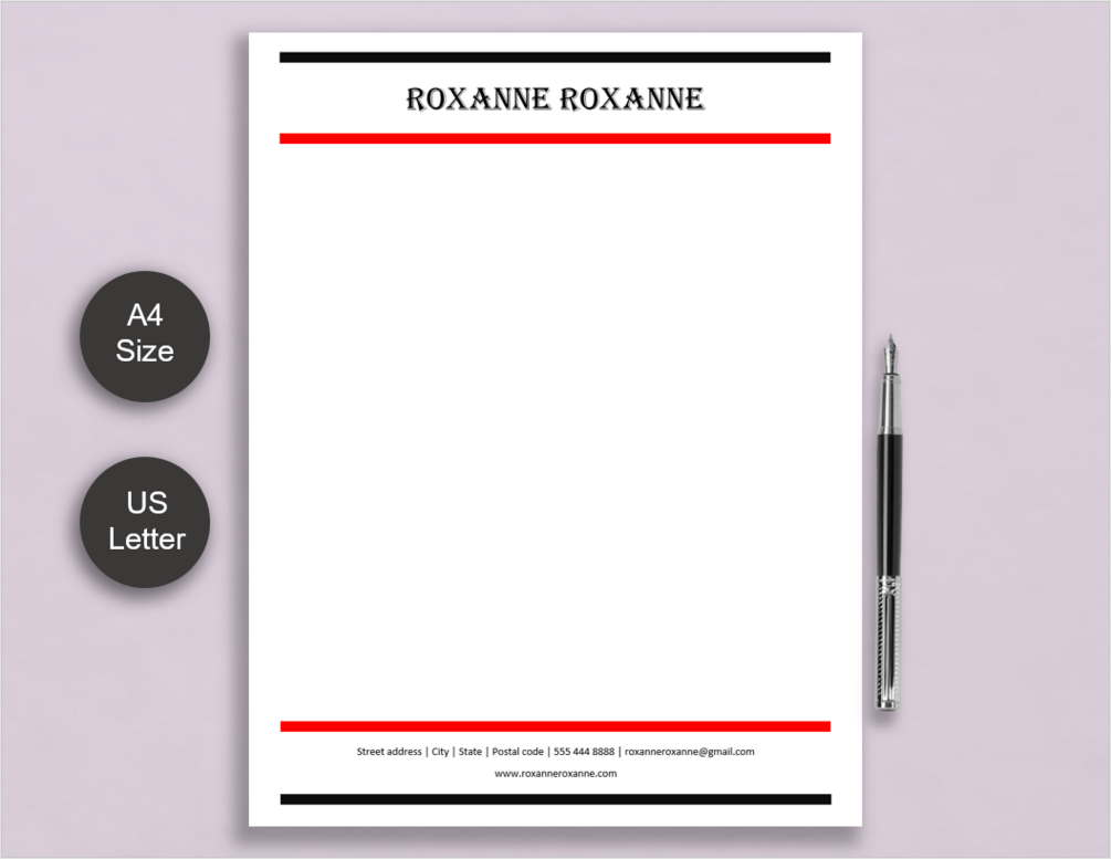 Letterhead Template Design, Personalized Letterhead, Briefpapier ...