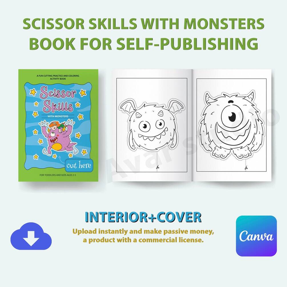 Scissor Skills with Monsters | Printable Activity BOOK for SELF ...
