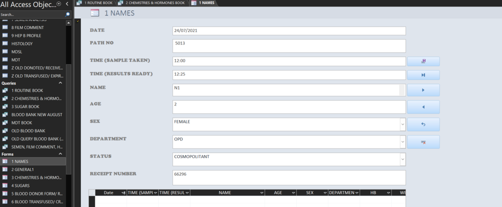 Laboratory Information Management System (LIMS)for all clinical ...