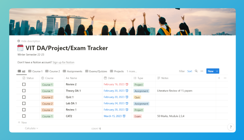 VIT DA/Project/Exam Tracker 📅