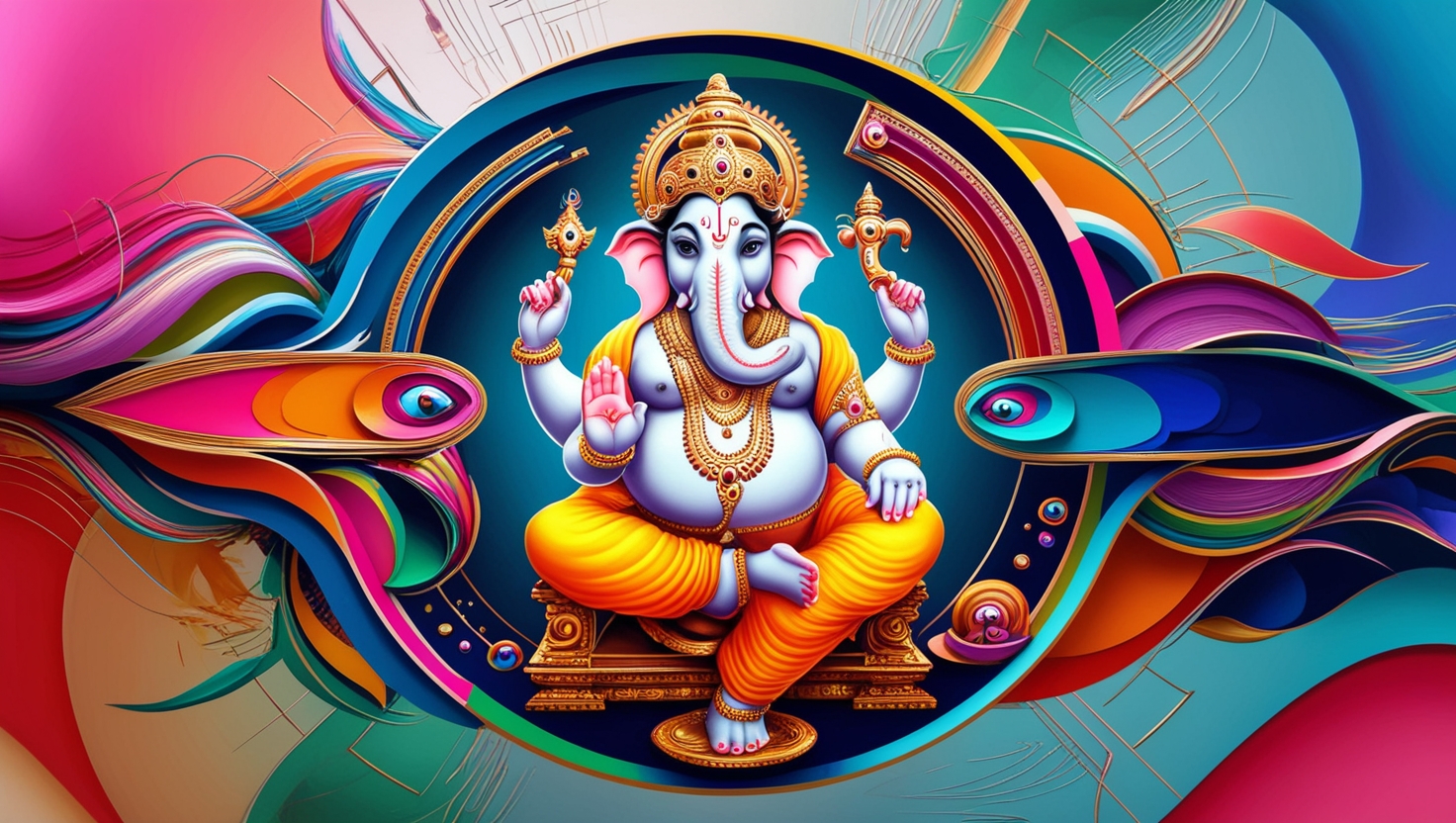 Divine Abstract Expressions: Lord Ganesha Art 🎨#Abstract Art # Ganesh ...