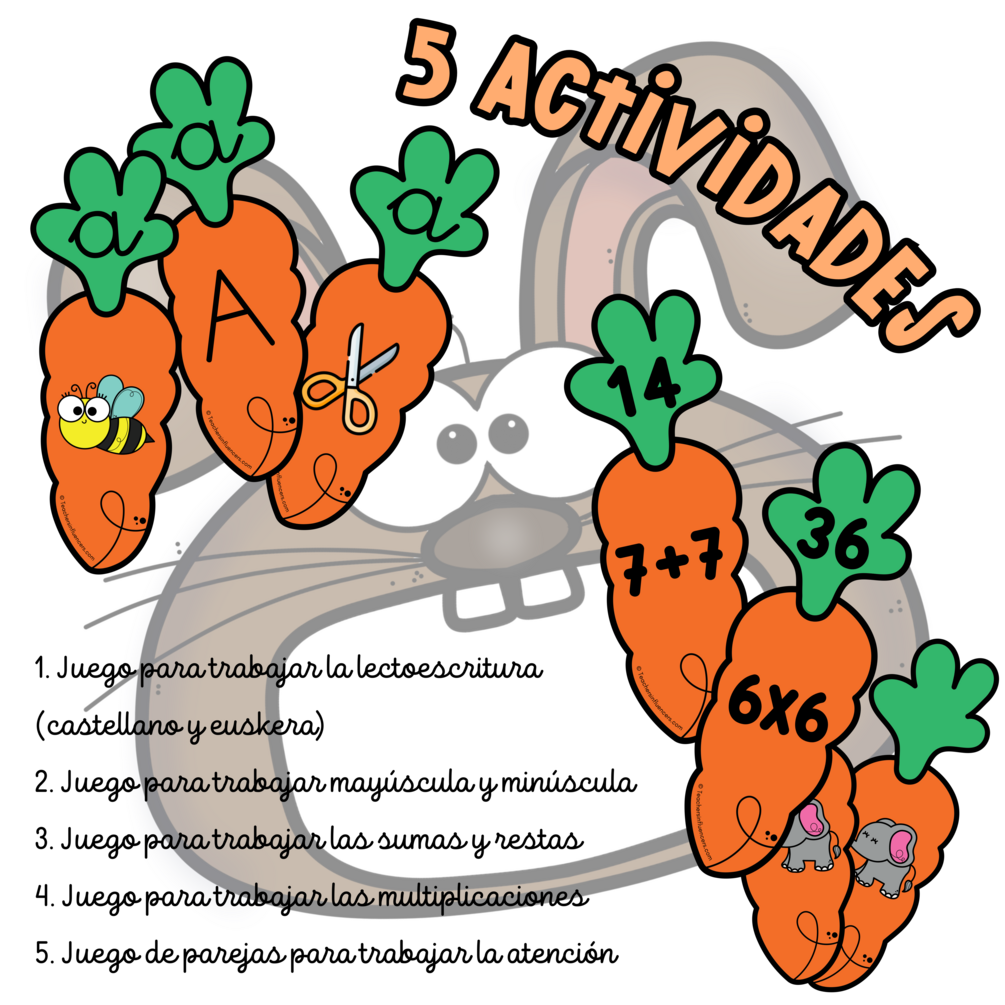 PACK 5 Actividades Zanahorias