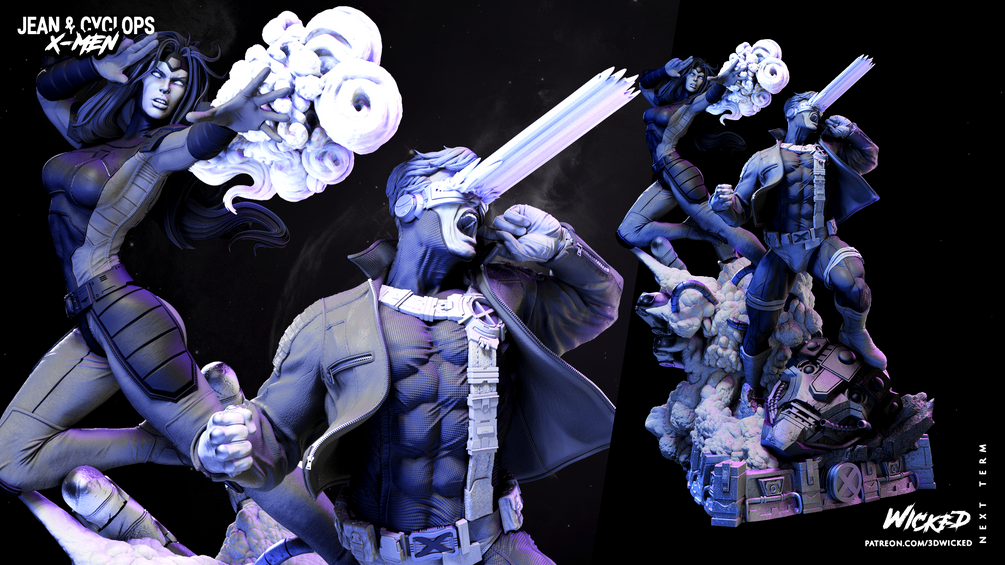 Wicked Marvel Jean Grey and Cyclops DIORAMA COMPLETE: Tested and ready ...