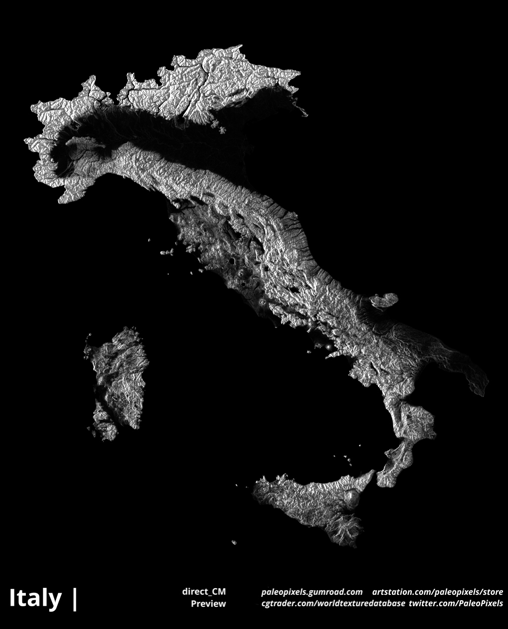 Italy - Texture pack Satellite Images, Height, Occlusion, FBX etc.