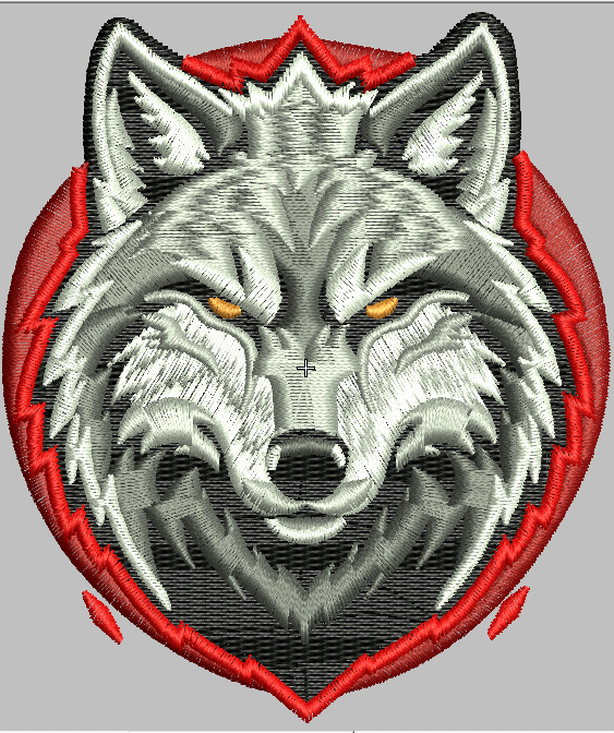 COOL wolf logo DSIGN EMBROIDERY