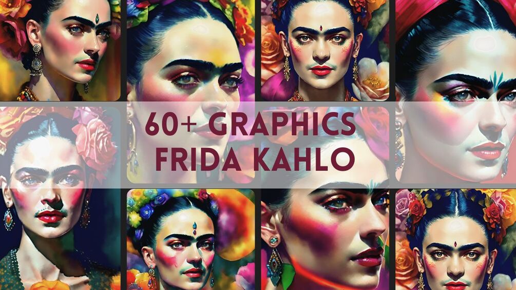 +60 graphics Frida Kahlo