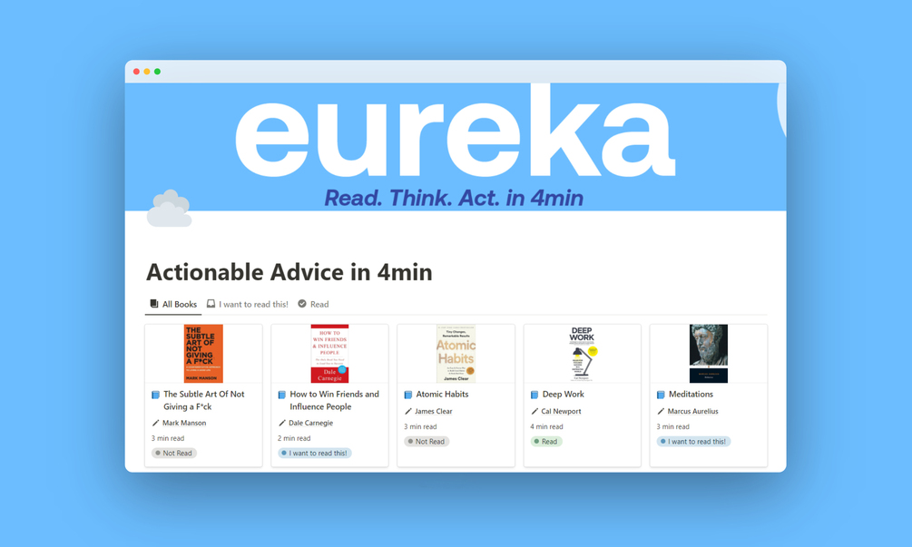 FREE Actionable Advice in 4min [eureka]