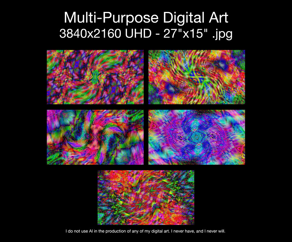 5 Pack Multi Purpose 4K Digital Art #36 - Psychedelic printable art for ...