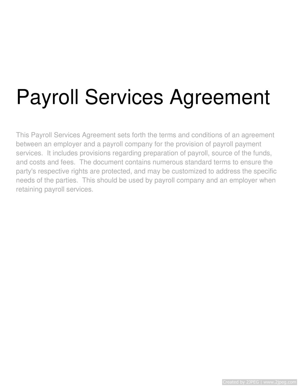 Payroll Services Agreement