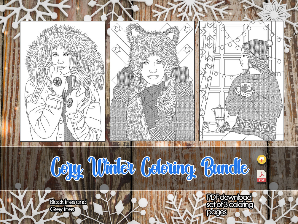 Cozy Winter Coloring Bundle