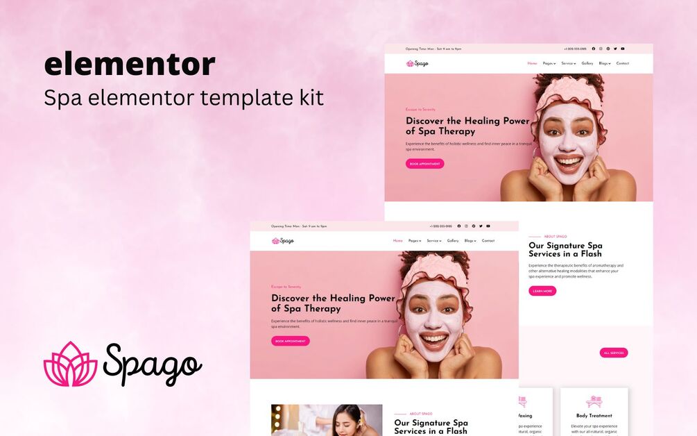Spago - Spa & Beauty Elementor Template Kit