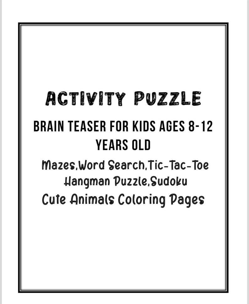 🧩🧠 Kids Activity Puzzle Book – Printable Brain Boosters for Fun & Focus