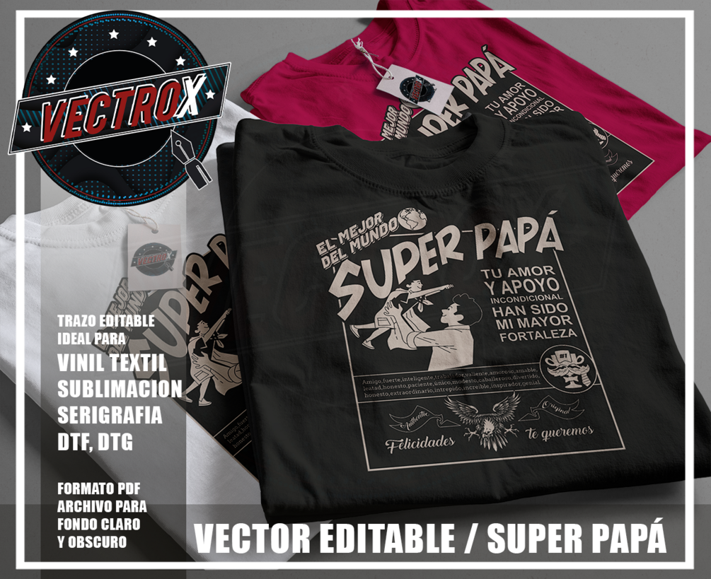 Vector Editable - Super Papa