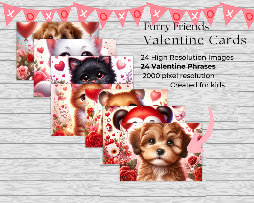 Furry Friends Valentine Day Cards